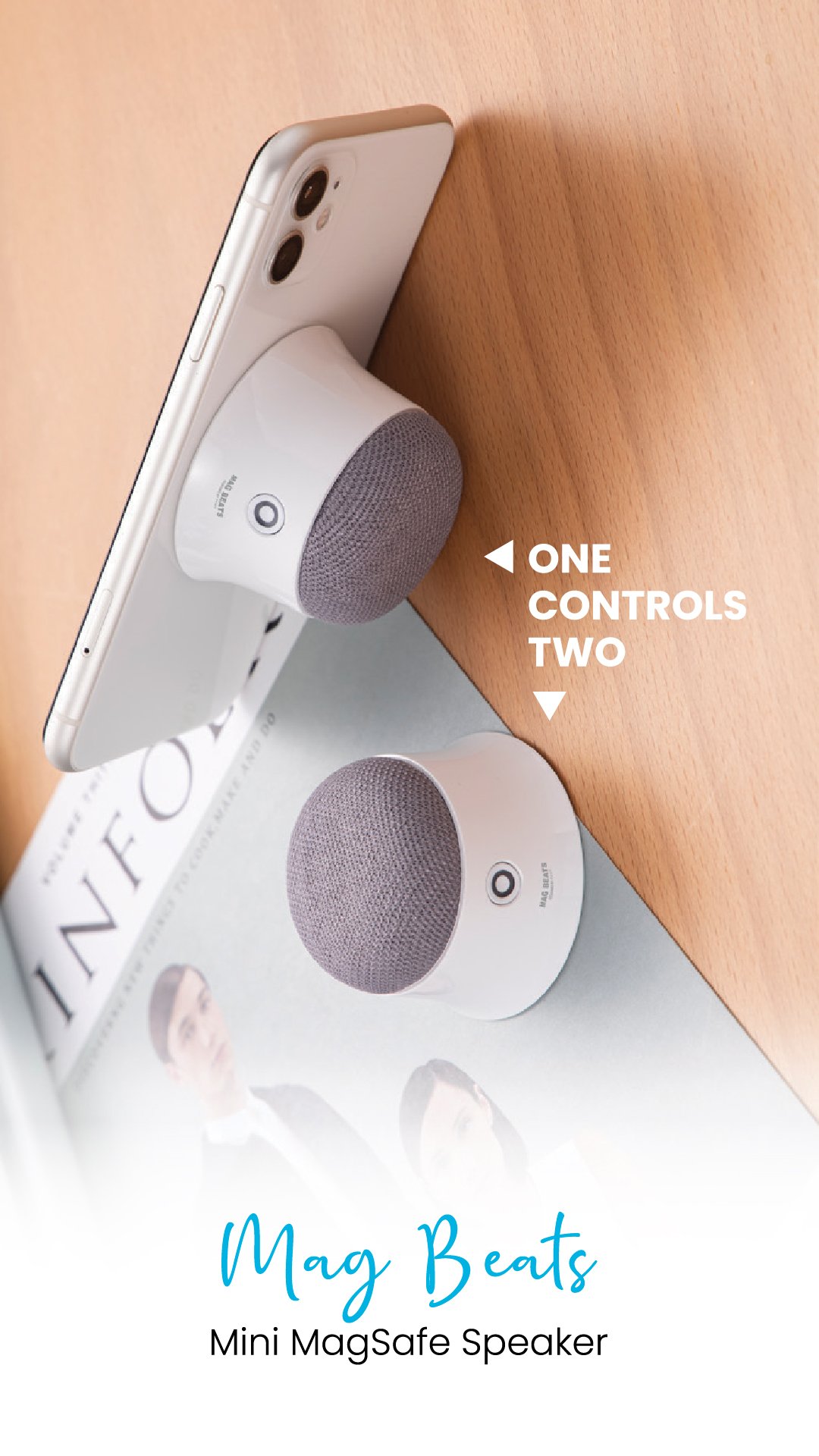 Mag Beats Mini Magsafe Speaker | White - PAWA