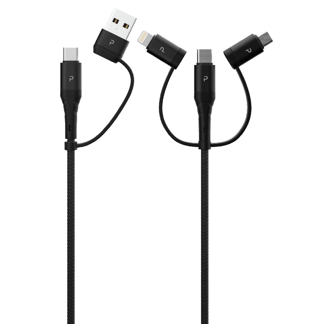 Nylon Braided 20W Data & Quick Charging All in one Cable 1.2m/4ft - PAWA